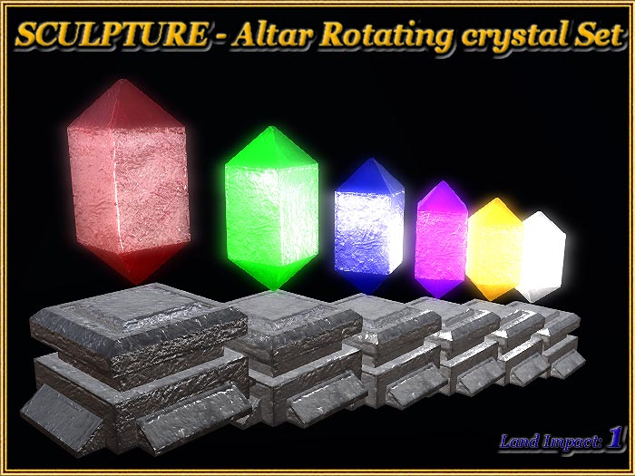 Second Life Marketplace - SCULPTURE - Altar Rotating crystal Set (1 LI) (Full perm)